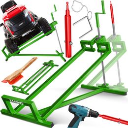 Masko&reg; XXL Rasentraktorheber 450 kg Hebevorrichtung Hebeb&uuml;hne Aufsitzm&auml;her Reinigungshilfe universal, Rasentraktor-Heber, Rasentraktor +45&deg; Neigung verstellbar inkl. B&uuml;rste