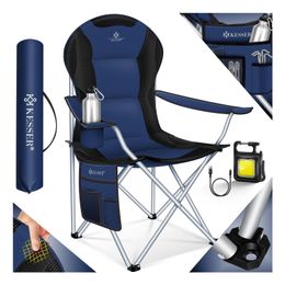 Kesser&reg; Campingstuhl faltbar bis 150 kg Angelstuhl Faltstuhl Klappstuhl Gepolstert mit Armlehnen, Getr&auml;nkehalter + Tasche mit hoher R&uuml;ckenlehne, Strandstuhl, Klapphocker