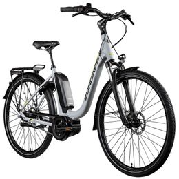Z&uuml;ndapp Z&uuml;ndapp X300 E Bike Damenfahrrad 155 - 180 cm Stadtrad Pedelec Bosch silber/gelb
