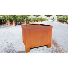 Cortenstahl Pflanzk&uuml;bel 90x90x60 Rostk&uuml;bel Rost Stahl K&uuml;bel Blumenk&uuml;bel XXL