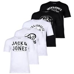 Jack & Jones JJLEOGRA TEE CREW NECK 5PK Herren T-Shirt