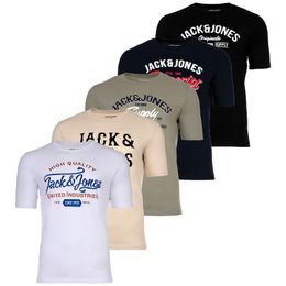 Jack & Jones JJLEOGRA TEE CREW NECK 5PK Herren T-Shirt