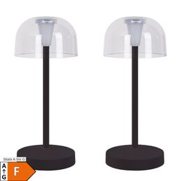 N&auml;ve N&auml;ve 2er-Set Akku-/Tischleuchte "GOMBA" H: 18,5cm schwarz