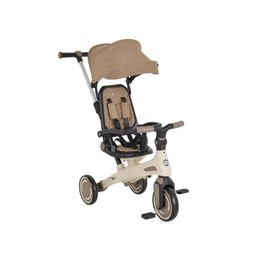 Byox Dreirad, Tricycle Juno 4 in 1 Laufrad Schiebegriff Sitzdrehung Sonnendach beige