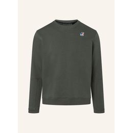Kapuzensweatshirt K-way "K-way Sweatshirt NAEL POLY COTTON", Herren, Gr. L, gr&uuml;n schwarzish, Obermaterial: 66% Baumwolle, 34% Polyester, Sweatshirts
