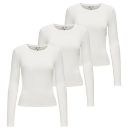 Only ONLRILEY O-NECK TOP 3P Damen Longsleeve