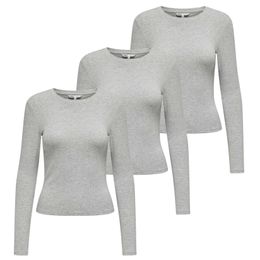 Only ONLRILEY O-NECK TOP 3P Damen Longsleeve
