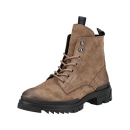 Schn&uuml;rstiefelette Steve Madden "Steve Madden Stiefelette Veloursleder", Herren, Gr. 42, beige (taupe), Veloursleder, Schuhe Schn&uuml;rstiefelette