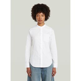 G-Star Raw Langarmshirt G-STAR "Slim Poplin Long Sleeve Shirt", Damen, Gr. L, wei&szlig;, Obermaterial: 69% Baumwolle, 31% Polyester, Shirts Langarmshirt