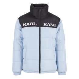 Winterjacke Karl Kani "Karl Kani Damen KM-JK012-090-02 KK Retro Essential Puffer Jacket", Damen, Gr. XL, light blau, 100% Polyester, mehrfarbig, loose fit, hoch geschlossener Ausschnitt, Jacken Winterjacke