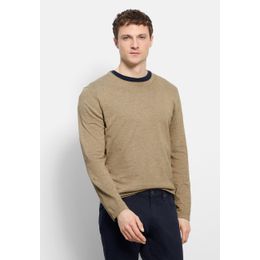 Strickpullover OLYMP "OLYMP Casual Strick", Herren, Gr. M, camel, 100% Baumwolle, Pullover Strickpullover