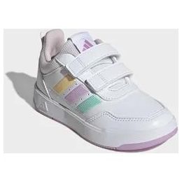 Sneaker Adidas SPORTSWEAR "TENSAUR SPORT 3.0 CF K", M&auml;dchen, Gr. 30, cloud wei&szlig;, bliss lila, clear pink, Synthetik, Textil, Schuhe Sneaker, mit Klettverschluss, f&uuml;r Kinder & Jugendliche