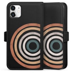 DeinDesign iPhone 11 Handy Klapph&uuml;lle Handyh&uuml;lle aus Kunst Leder schwarz Flip Case Circle Rainbow Water Colour Sideflip mit Lasche