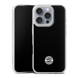 DeinDesign iPhone 16 Pro Handy Silikon H&uuml;lle Case wei&szlig; Handyh&uuml;lle Official Licensed Product Fcb Fc Bayern M&uuml;nchen Silikon Case