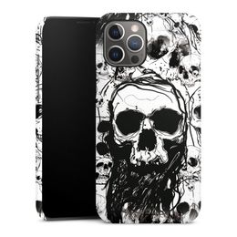 DeinDesign iPhone 12 Pro Max Handy Premium Case Smartphone Handyh&uuml;lle Schutzh&uuml;lle matt Totenkopf Skulls Halloween Premium Case