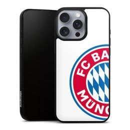DeinDesign iPhone 16 Pro Max Handy Slim Case extra d&uuml;nn Silikon Handyh&uuml;lle schwarz H&uuml;lle Logo Fc Bayern M&uuml;nchen Fcb Silikon Slim Case