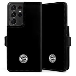 DeinDesign Galaxy S21 Ultra 5G Handy Klapph&uuml;lle Handyh&uuml;lle aus Kunst Leder schwarz Flip Case Official Licensed Product Fcb Fc Bayern M&uuml;nchen Sideflip mit Lasche