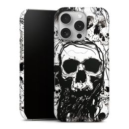 DeinDesign iPhone 16 Pro Handy Premium Case Smartphone Handyh&uuml;lle Schutzh&uuml;lle matt Totenkopf Skulls Halloween Premium Case