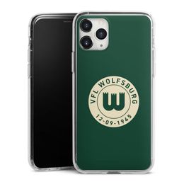 DeinDesign iPhone 11 Pro Max Handy Silikon H&uuml;lle Case transparent Handyh&uuml;lle 80 Jahre Vfl Wolfsburg Official Licensed Product Silikon Case