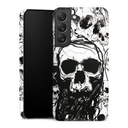 DeinDesign Galaxy S22 Handy Premium Case Smartphone Handyh&uuml;lle Schutzh&uuml;lle matt Totenkopf Skulls Halloween Premium Case