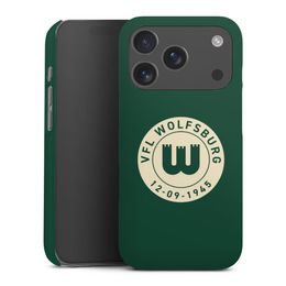 DeinDesign iPhone 17 Pro Handy Premium Case Smartphone Handyh&uuml;lle Schutzh&uuml;lle matt 80 Jahre Vfl Wolfsburg Official Licensed Product Premium Case