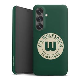 DeinDesign Galaxy S25 Handy Premium Case Smartphone Handyh&uuml;lle Schutzh&uuml;lle matt 80 Jahre Vfl Wolfsburg Official Licensed Product Premium Case