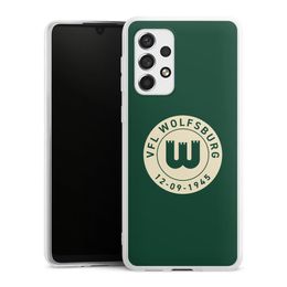 DeinDesign Galaxy A33 5G Handy Silikon H&uuml;lle Case transparent Handyh&uuml;lle Vfl Wolfsburg Official Licensed Product 80 Jahre Silikon Case