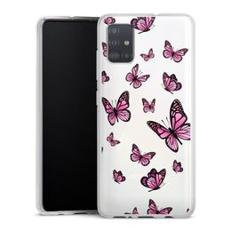 DeinDesign Galaxy A51 Handy Silikon H&uuml;lle Case transparent Handyh&uuml;lle Muster Butterfly Motiv Ohne Hintergrund Silikon Case