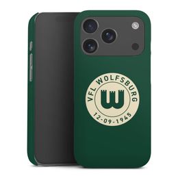 DeinDesign iPhone 17 Pro Handy Premium Case Smartphone Handyh&uuml;lle Schutzh&uuml;lle gl&auml;nzend 80 Jahre Vfl Wolfsburg Official Licensed Product Premium Case