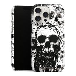 DeinDesign iPhone 15 Pro Max Handy Premium Case Smartphone Handyh&uuml;lle Schutzh&uuml;lle gl&auml;nzend Totenkopf Skulls Halloween Premium Case