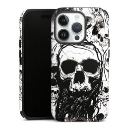 DeinDesign iPhone 14 Pro Handy Panzer Handyh&uuml;lle robuste Outdoor H&uuml;lle Schutzh&uuml;lle matt Totenkopf Skulls Halloween Tough Case