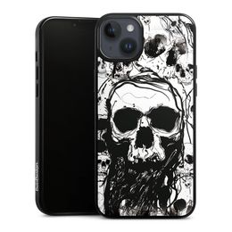 DeinDesign iPhone 14 Plus Handy Silikon H&uuml;lle Case schwarz Handyh&uuml;lle Totenkopf Skulls Halloween