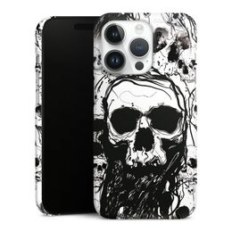 DeinDesign iPhone 14 Pro Handy Premium Case Smartphone Handyh&uuml;lle Schutzh&uuml;lle matt Totenkopf Skulls Halloween Premium Case