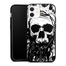 DeinDesign iPhone 12 Handy Silikon H&uuml;lle Case schwarz Handyh&uuml;lle Totenkopf Skulls Halloween