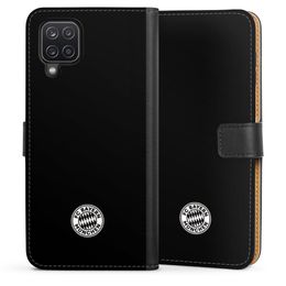 DeinDesign Galaxy A12 Handy Klapph&uuml;lle Handyh&uuml;lle aus Kunst Leder schwarz Flip Case Official Licensed Product Fcb Fc Bayern M&uuml;nchen Sideflip mit langer Lasche