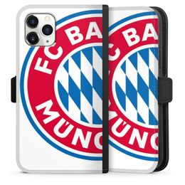 DeinDesign iPhone 11 Pro Handy Klapph&uuml;lle Handyh&uuml;lle aus Kunst Leder schwarz Flip Case Logo Fc Bayern M&uuml;nchen Fcb Sideflip mit Lasche