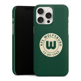 DeinDesign iPhone 15 Pro Max Handy Premium Case Smartphone Handyh&uuml;lle Schutzh&uuml;lle matt 80 Jahre Vfl Wolfsburg Official Licensed Product Premium Case