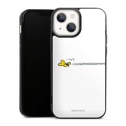 DeinDesign iPhone 13 Mini Handy Slim Case extra d&uuml;nn Silikon Handyh&uuml;lle schwarz H&uuml;lle Peanuts Official Licensed Product Children Silikon Slim Case