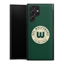 DeinDesign Galaxy S22 Ultra Handy Silikon H&uuml;lle Case schwarz Handyh&uuml;lle 80 Jahre Vfl Wolfsburg Official Licensed Product
