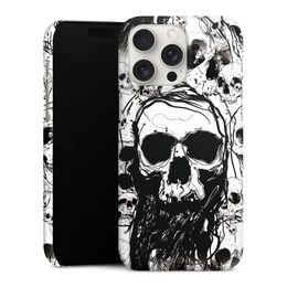 DeinDesign iPhone 15 Pro Max Handy Premium Case Smartphone Handyh&uuml;lle Schutzh&uuml;lle matt Totenkopf Skulls Halloween Premium Case