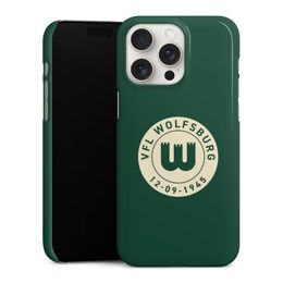 DeinDesign iPhone 15 Pro Max Handy Premium Case Smartphone Handyh&uuml;lle Schutzh&uuml;lle gl&auml;nzend 80 Jahre Vfl Wolfsburg Official Licensed Product Premium Case