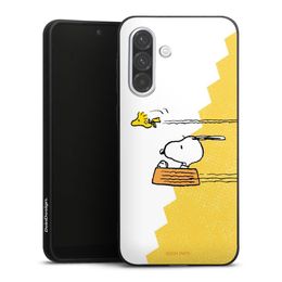 DeinDesign Galaxy A36 5G Handy Premium Silikon H&uuml;lle Handyh&uuml;lle schwarz Case Snoopy Peanuts Children Silikon Premium Case