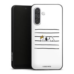 DeinDesign Galaxy A36 5G Handy Premium Silikon H&uuml;lle Handyh&uuml;lle schwarz Case Snoopy Dog Peanuts Silikon Premium Case