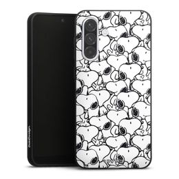 DeinDesign Galaxy A36 5G Handy Premium Silikon H&uuml;lle Handyh&uuml;lle schwarz Case Peanuts Snoopy Muster Silikon Premium Case