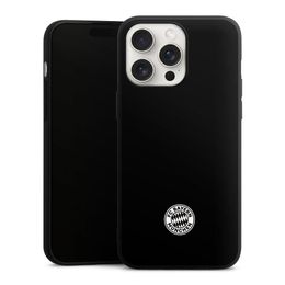 DeinDesign iPhone 15 Pro Max Handy Premium Silikon H&uuml;lle Handyh&uuml;lle schwarz Case Official Licensed Product Fcb Fc Bayern M&uuml;nchen Silikon Premium Case