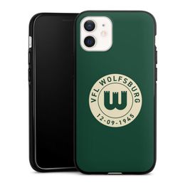 DeinDesign iPhone 12 Handy Silikon H&uuml;lle Case schwarz Handyh&uuml;lle 80 Jahre Official Licensed Product Vfl Wolfsburg