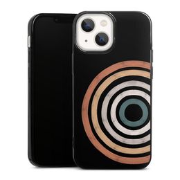 DeinDesign iPhone 13 Mini Handy Slim Case extra d&uuml;nn Silikon Handyh&uuml;lle schwarz H&uuml;lle Circle Rainbow Water Colour Silikon Slim Case