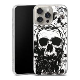 DeinDesign iPhone 16 Pro Max Handy Silikon H&uuml;lle Case transparent Handyh&uuml;lle Totenkopf Skulls Halloween Silikon Case