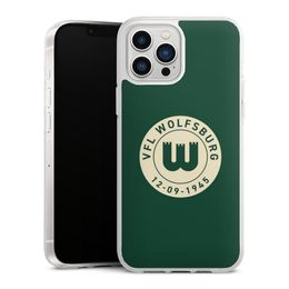 DeinDesign iPhone 13 Pro Max Handy Silikon H&uuml;lle Case transparent Handyh&uuml;lle 80 Jahre Vfl Wolfsburg Official Licensed Product Silikon Case
