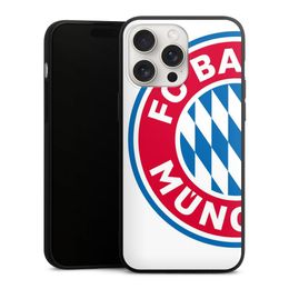 DeinDesign iPhone 15 Pro Max Handy Premium Silikon H&uuml;lle Handyh&uuml;lle schwarz Case Logo Fc Bayern M&uuml;nchen Fcb Silikon Premium Case